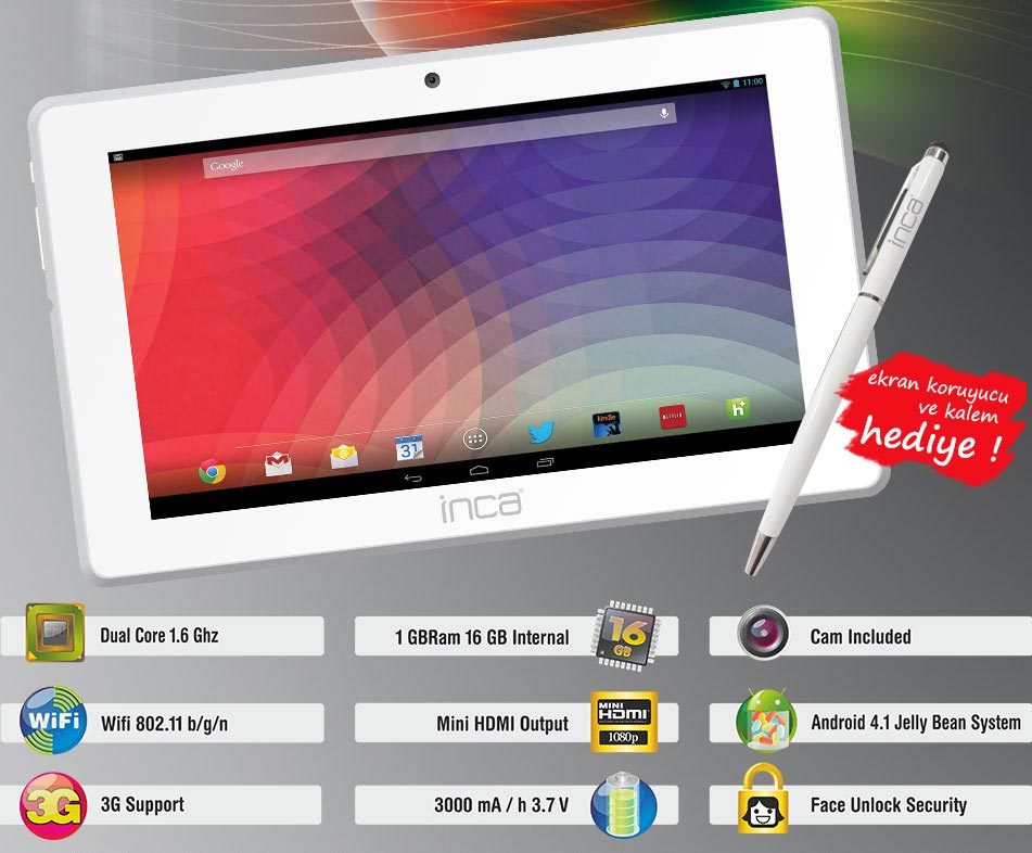 Inca Vero 7” 16GB Tablet Pc - incehesap.com